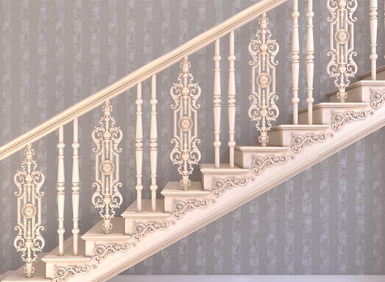 Luxury Baroque Staircases Spindles 40 Ornate Wood Stair - Etsy UK