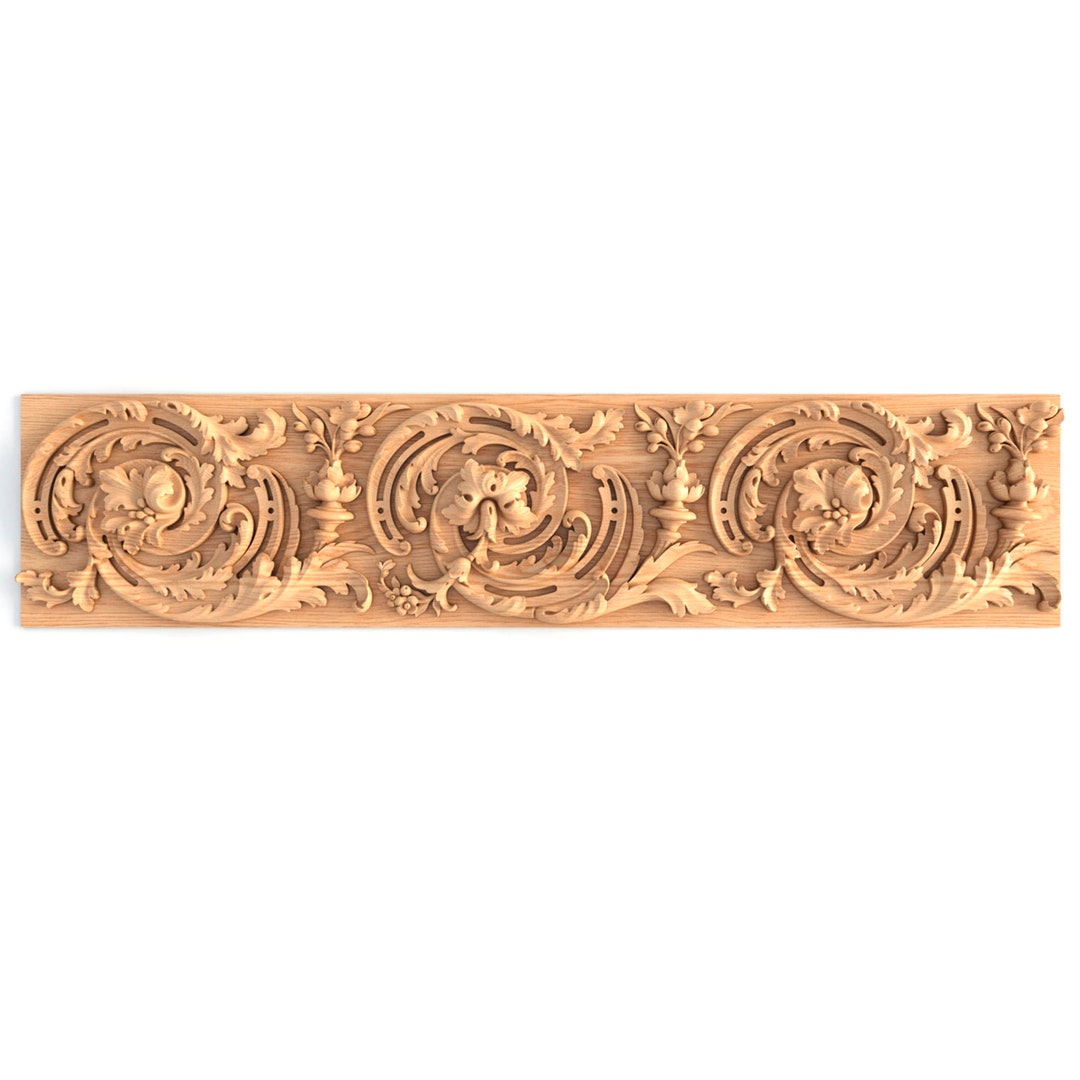 Baroque Style Floral Moulding 78", Ornate Molding Panel From Oak - Etsy