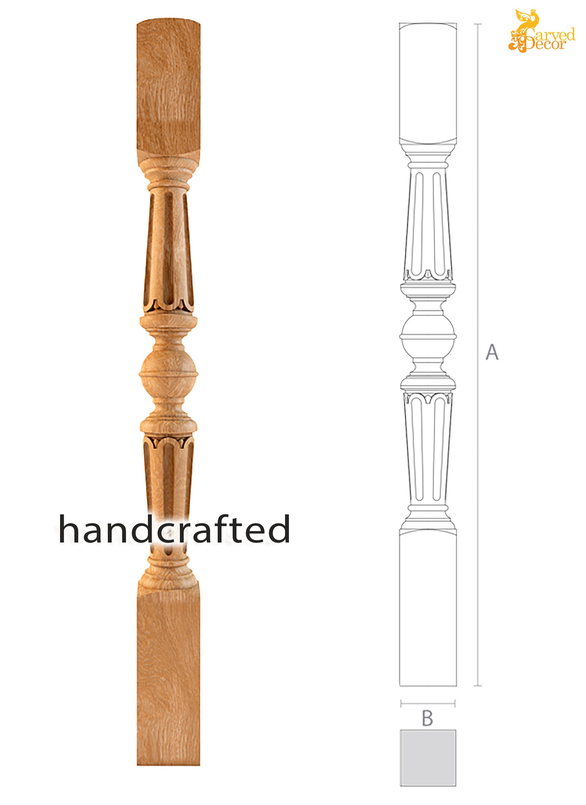 Gorgeous Vintage Oak Newel Post for Victorian Stair | Etsy