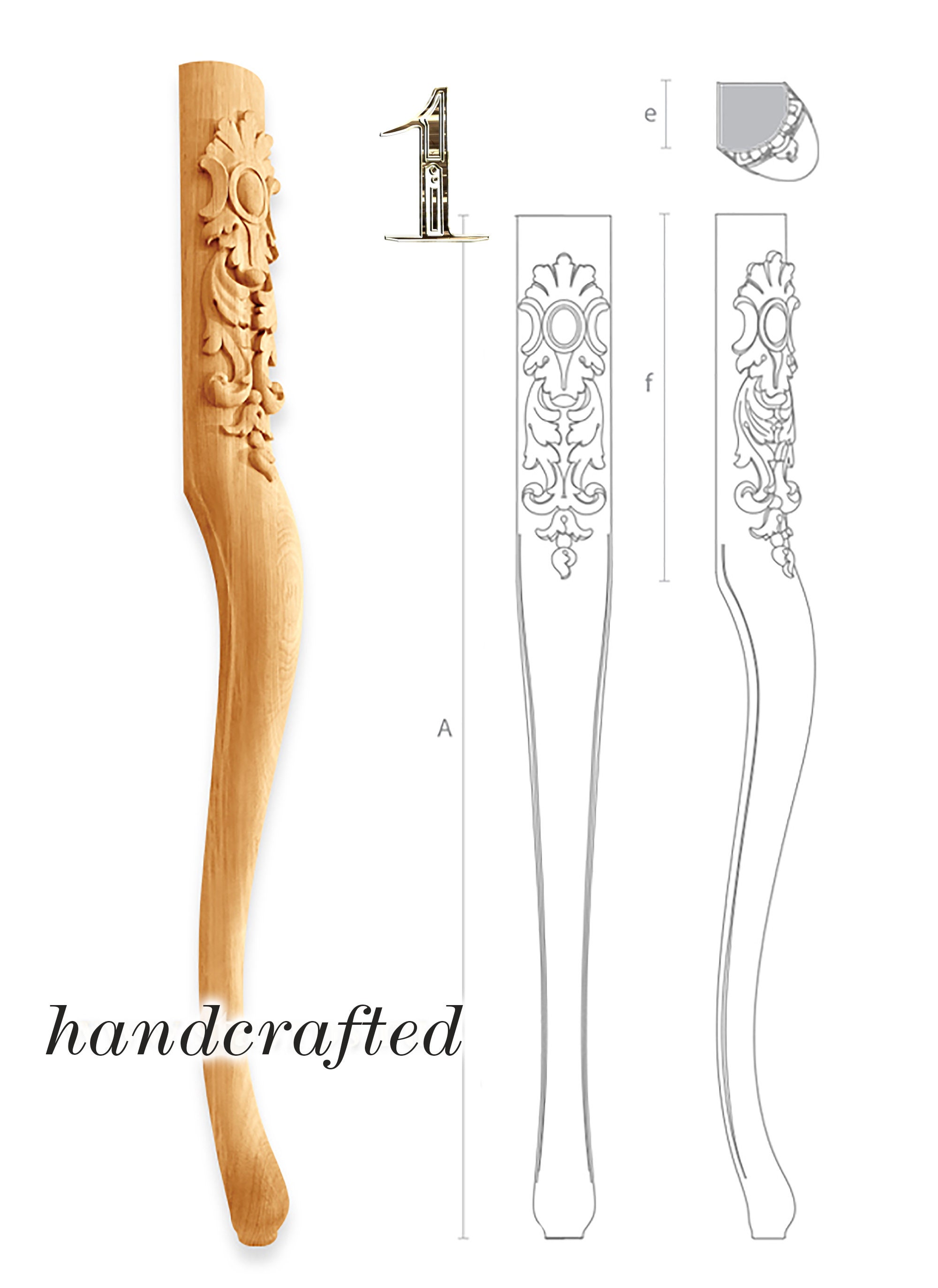 Unique Carved Cabriole Legs Architectural Salvage - Etsy