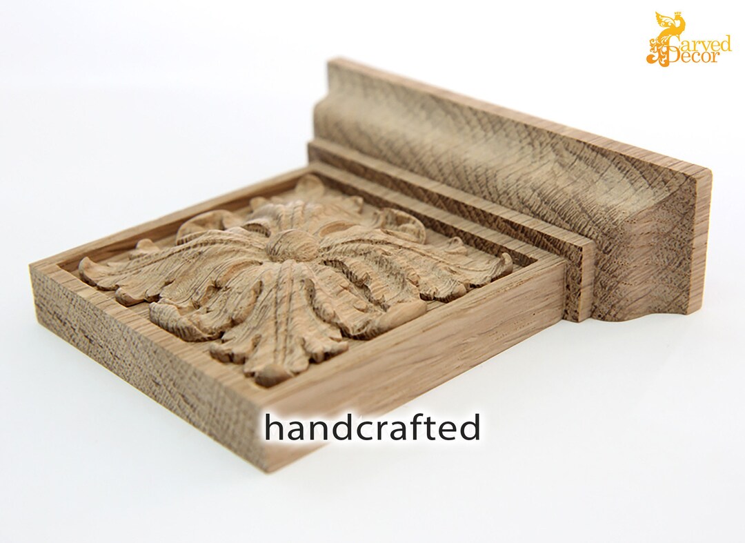 Classic Wood Column Capital With Carved Rosette - Etsy