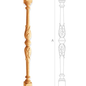 Ornate Handmade Baluster, Railing Spindle From Solid Wood - Etsy