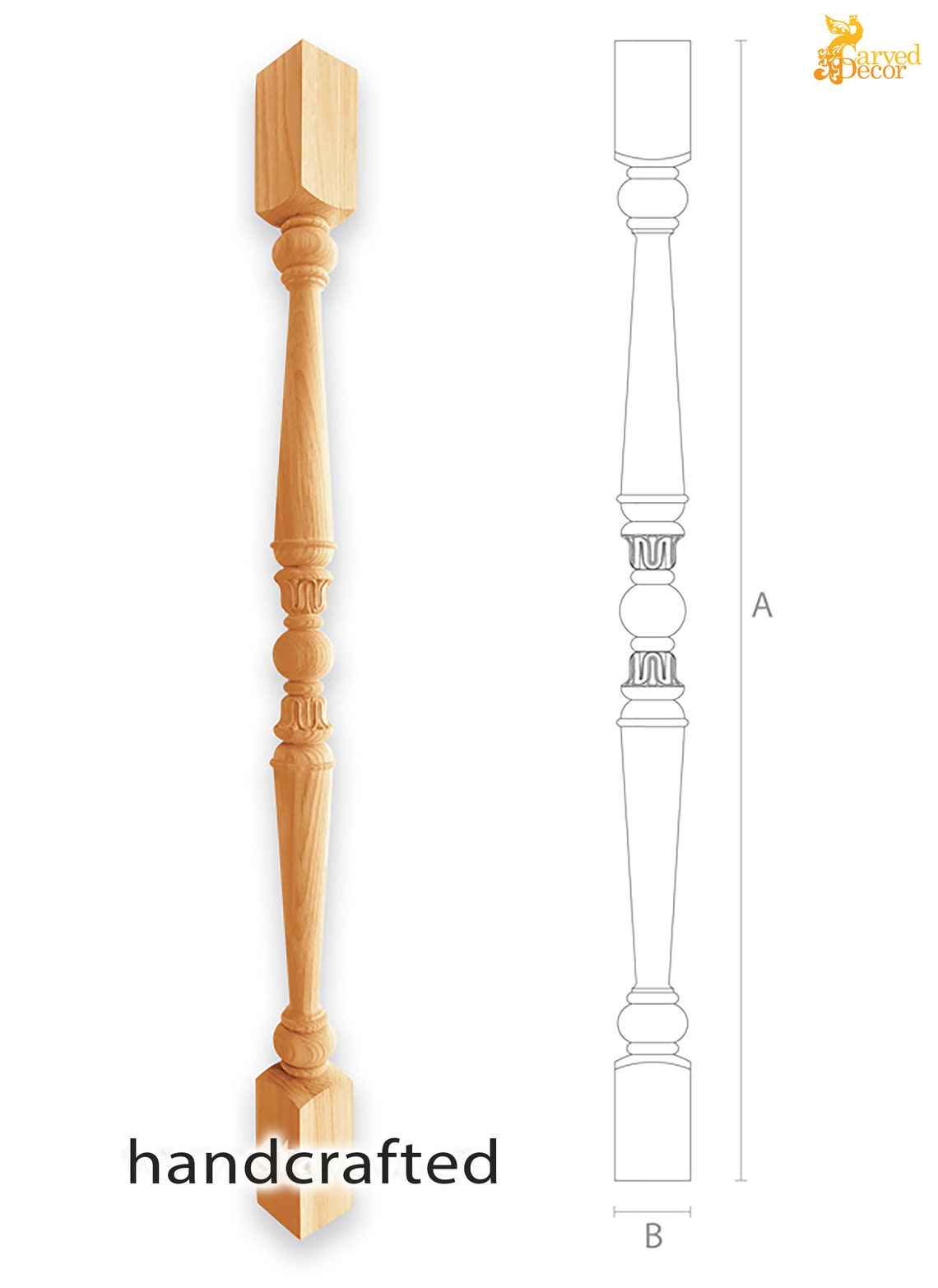 Architectural Victorian Spindle Wood Carved for White | Etsy