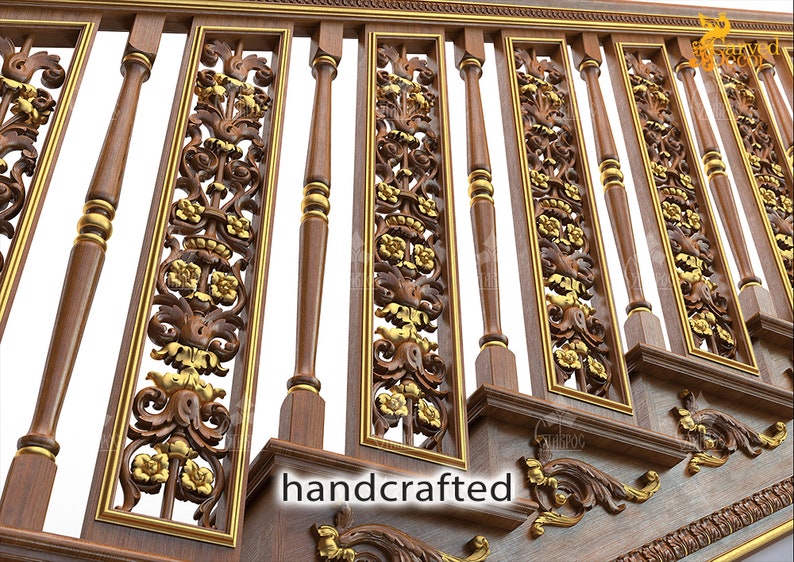 Architectural Openwork Wooden Baluster Baroque Bannister for | Etsy