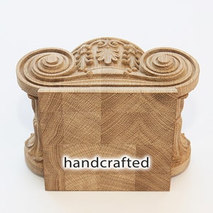 Wood Carved Column Base Oak Round Capital - Etsy