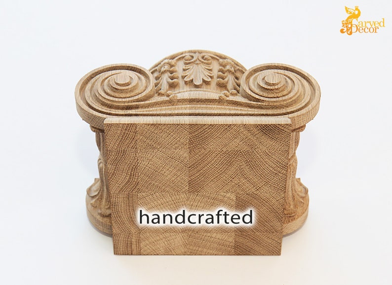 Wood Carved Column Base Oak Round Capital - Etsy