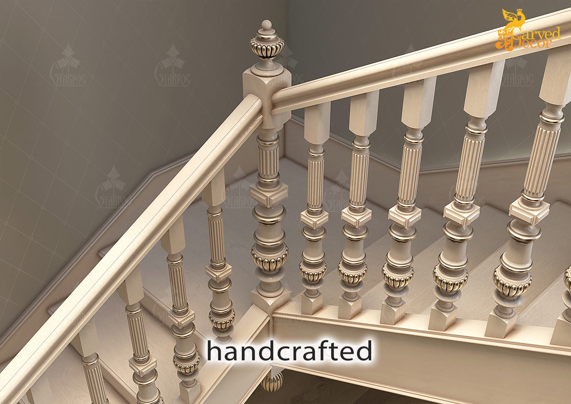 Newel Post for Stairs From Natural Solid Wood - Etsy