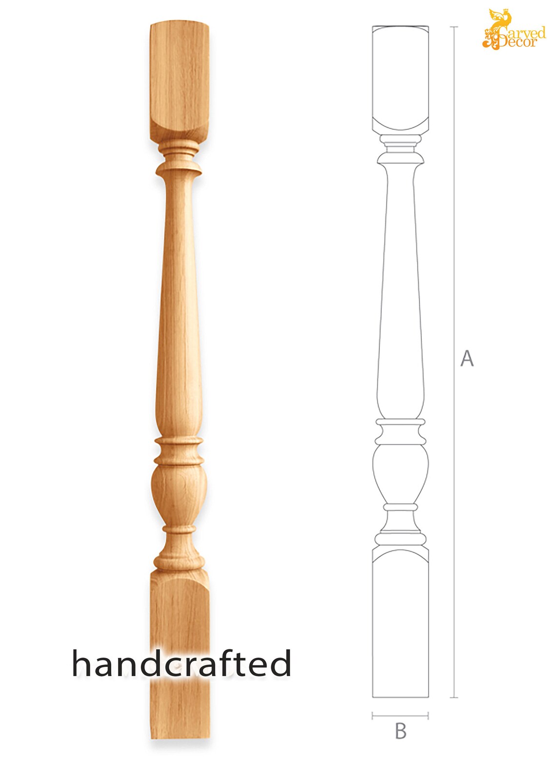 Farmhouse Newel Post Staircase Round Post - Etsy