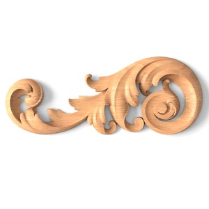 Acanthus Wooden Scroll Onlay, Decorative Scroll Applique, LEFT - Etsy