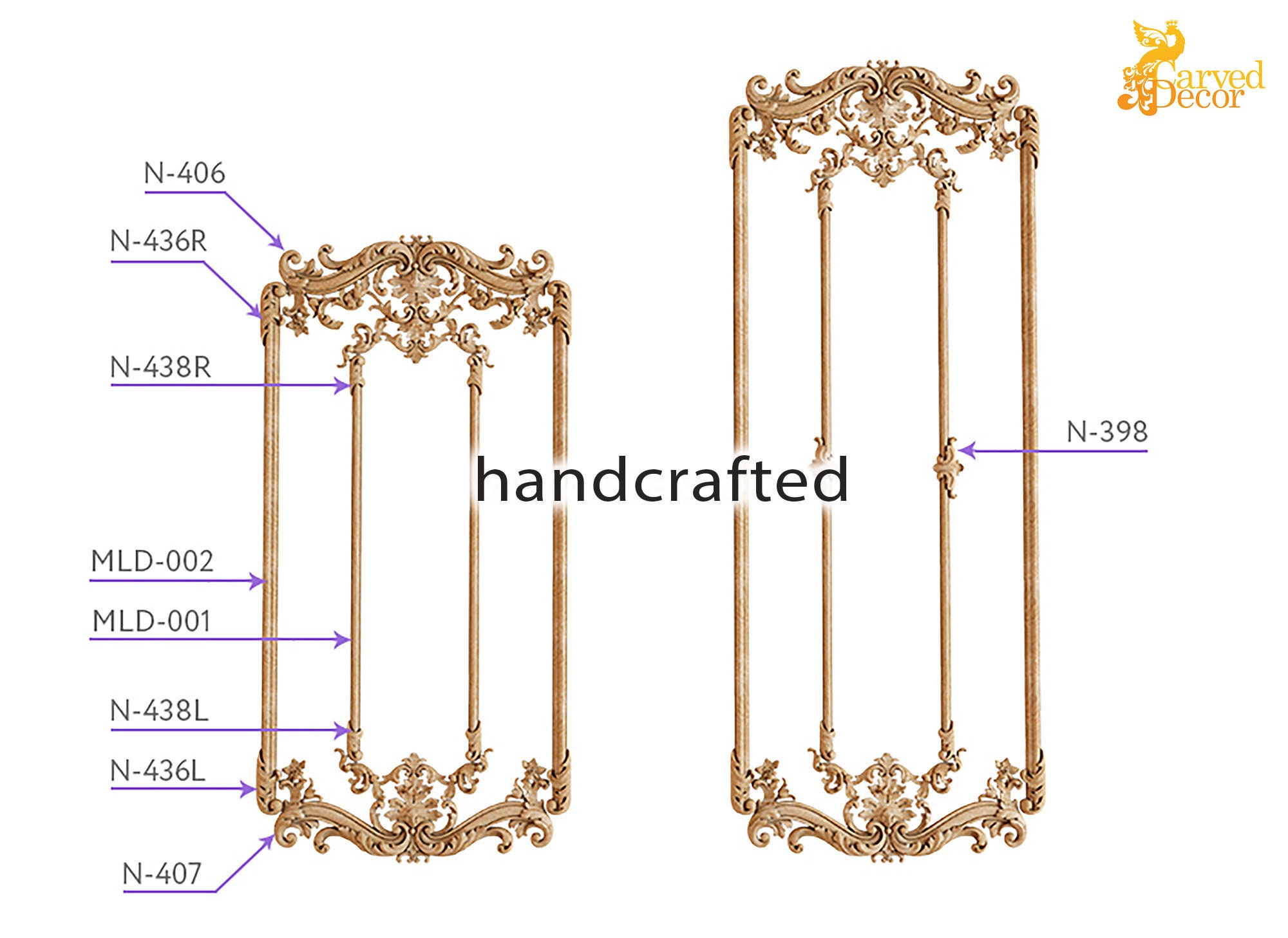 Ornate Applique Decorative Wood Wall Onlay Trim | Etsy
