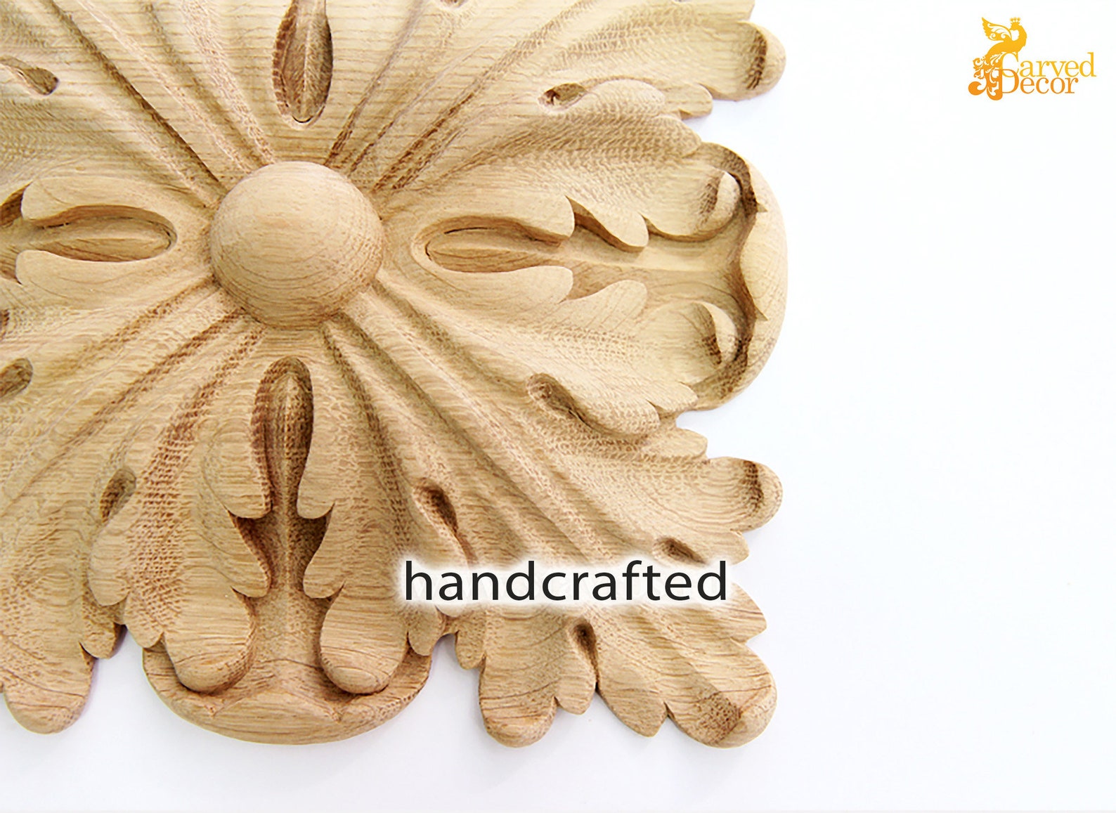 Square Classic Rosette From Oak Unfinished Decorative Rosette - Etsy UK