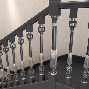 Decorative Round Post for Stairs, Floral Newel Post - Etsy