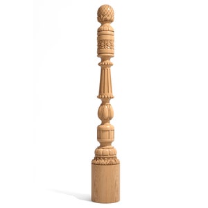 Ornate Round Newel Post, Wooden Staircase Decorative Post - Etsy