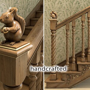 Twisted Newel Post for Stairs 47" (4"x4"), Oak Newel Post Classic - Etsy