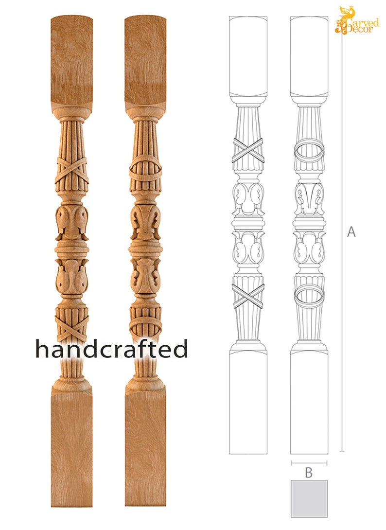 Empire Oak Carved Newel Post for Gorgeous Staircase - Etsy