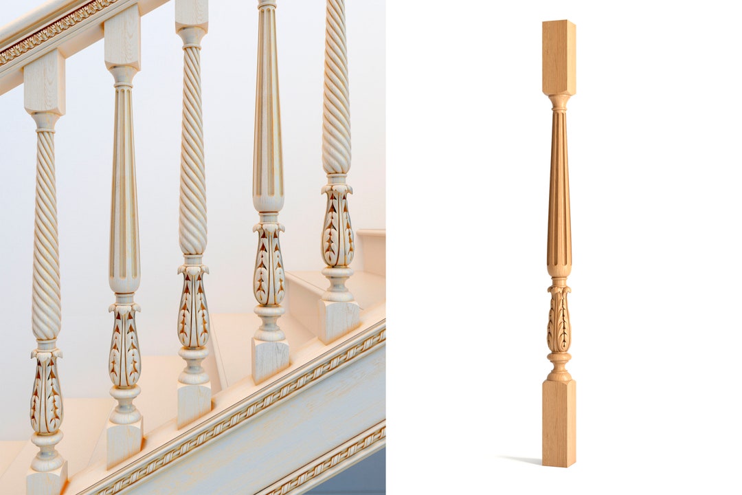Staircase Round Wooden Baluster, Custom Spindles for Stairs - Etsy