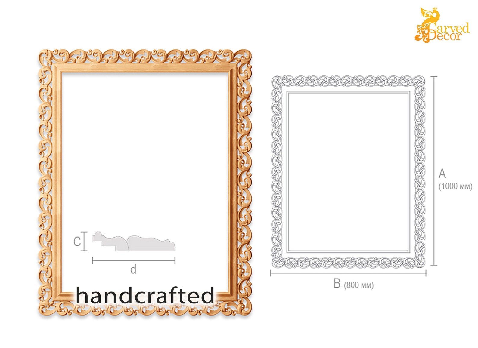 Carved Classical Mirror Frame With Leaves Floral Mirror Trim - Etsy