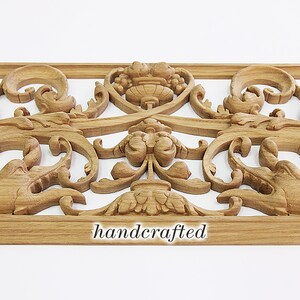 King Size Bed Wooden Headboard 72", Carved Wood Panel Bedframe - Etsy