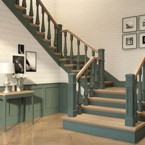 Square Tapered Natural Wood Balusters - Etsy