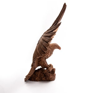 Large Eagle Wood Carving Statue, Eagle Sculpture, Carved Eagle, Hancook ...