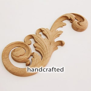 Acanthus Wooden Scroll Onlay, Decorative Scroll Applique, LEFT - Etsy