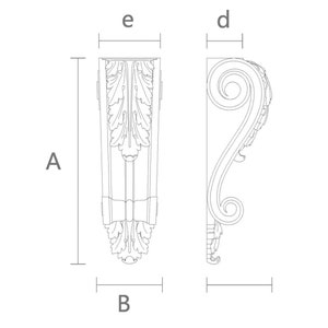 Classic Corbels (2 Pc.) With Acanthus Leaf From Natural Wood, Vintage ...