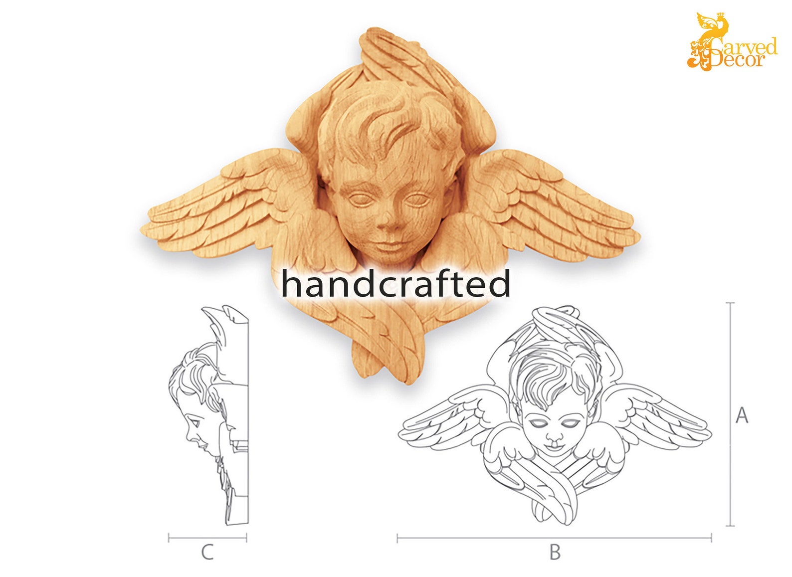 Wood Angel Wall Decor Hand Carved Gift | Etsy