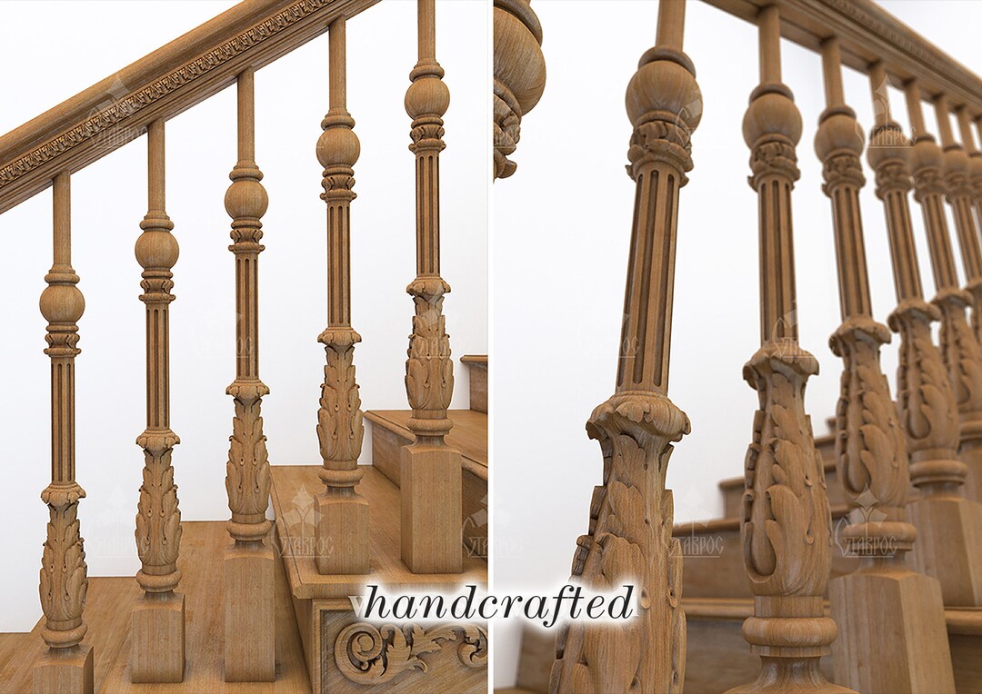 Luxury Carved Wooden Baluster for Stairs - Etsy
