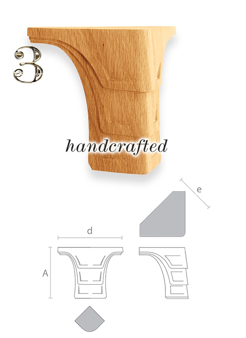 Modern Style Futuristic Furniture Feet Wood Unfinished Small - Etsy