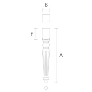 Fluted Table Legs Tapered With Pad Foot Carved From Natural Hardwoood ...