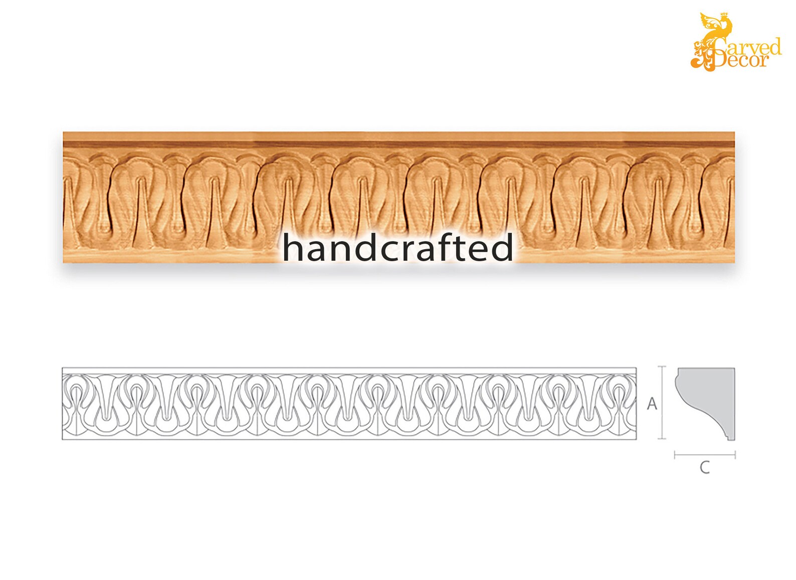 Classical Carved Molding Trim From Oak 78 - Etsy