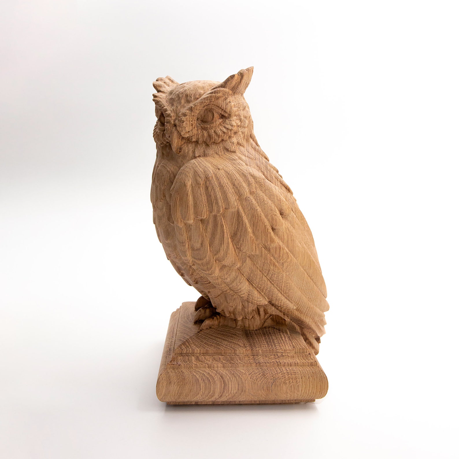 Owl Wood Carving Newel Post Cap With the Owl Statue Interior - Etsy