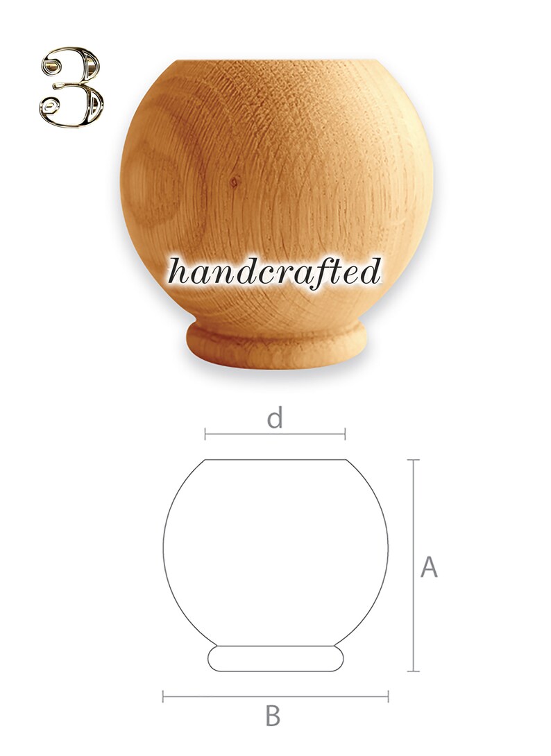 Round Oak Small Furniture Legs Carved Unfinished Sofa Leg | Etsy