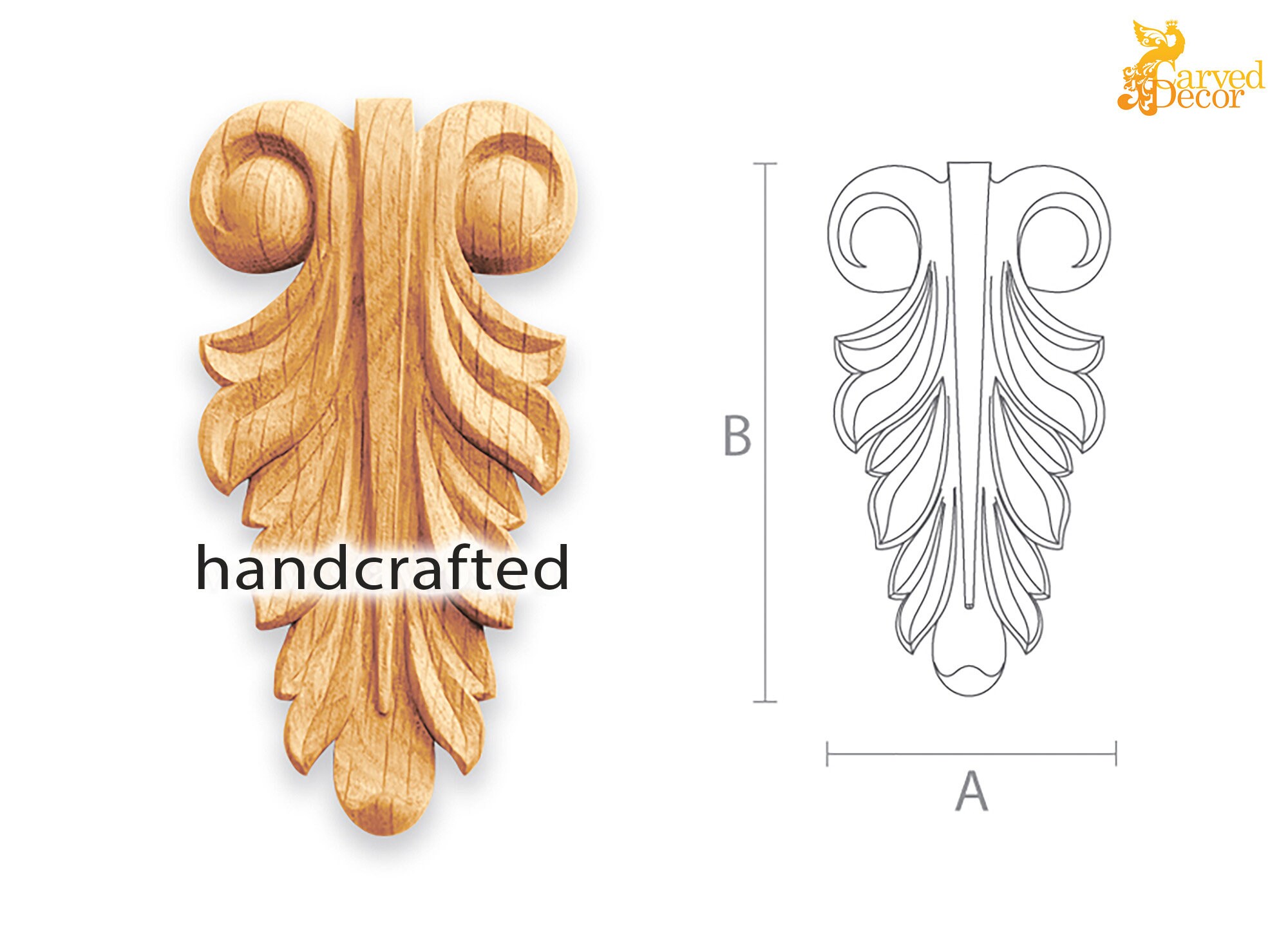 Acanthus Leaf Drop Onlay Carved Furniture Applique | Etsy