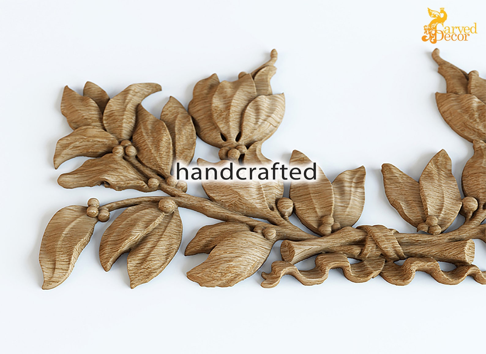 Laurel Carved Swag Onlay Wooden Bay Leaves Applique - Etsy