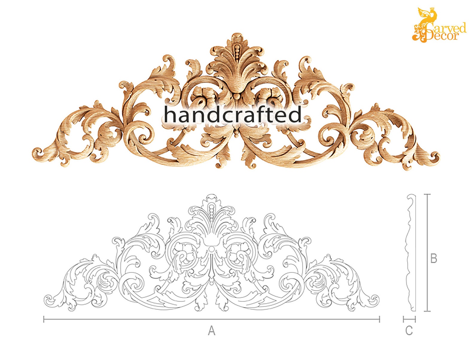 Large Wood Applique for Furniture - Etsy