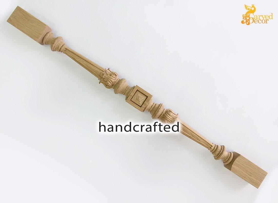 Symmetrical Wooden Baluster Decorative Carved Spindle for | Etsy