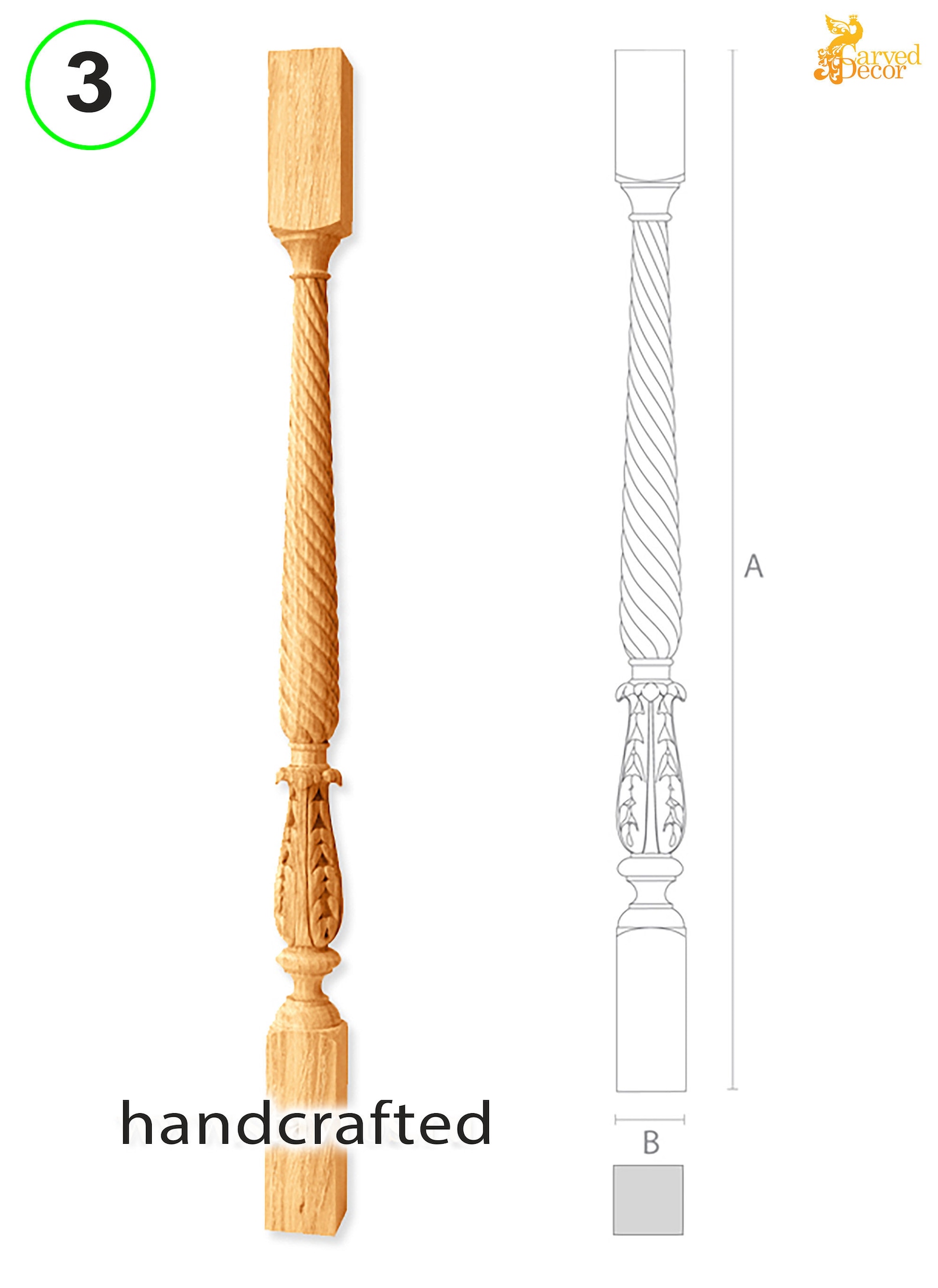 Carved Wooden Balusters for Staircase Stair Banister - Etsy