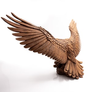 Large Eagle Wood Carving Statue, Eagle Sculpture, Carved Eagle, Hancook ...