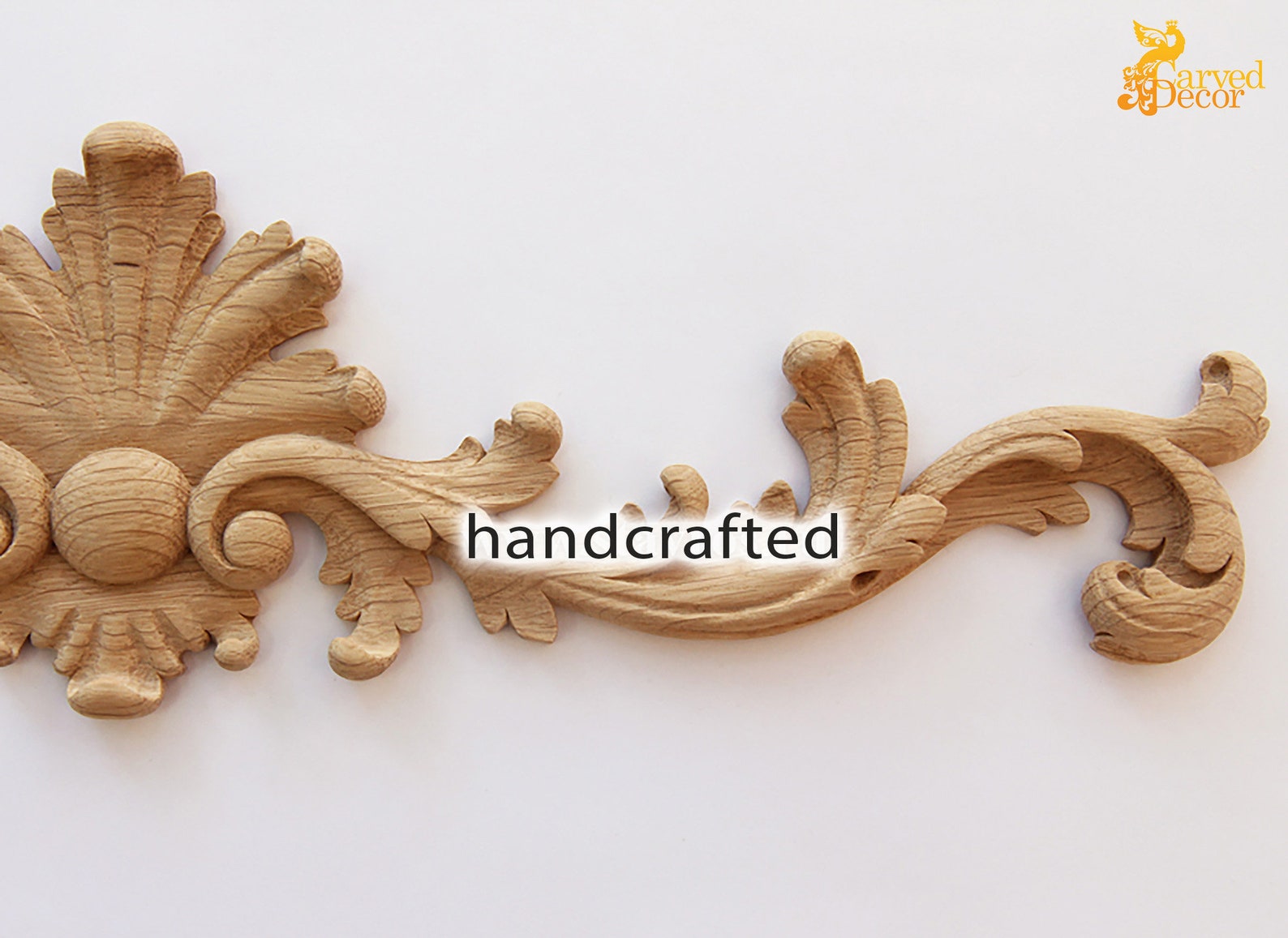 Wooden Scrolled Center Applique Unpainted Wall Embellishments - Etsy