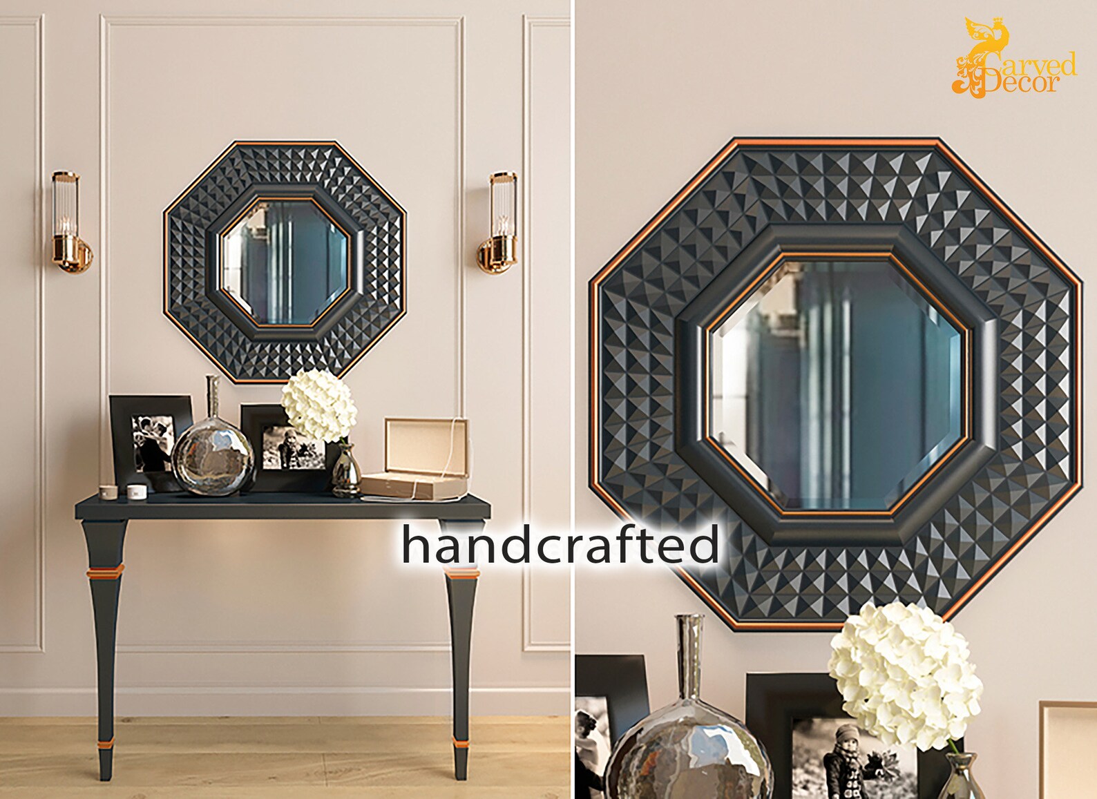 Modern Art Deco Decorative Octagonal Mirror Frame - Etsy
