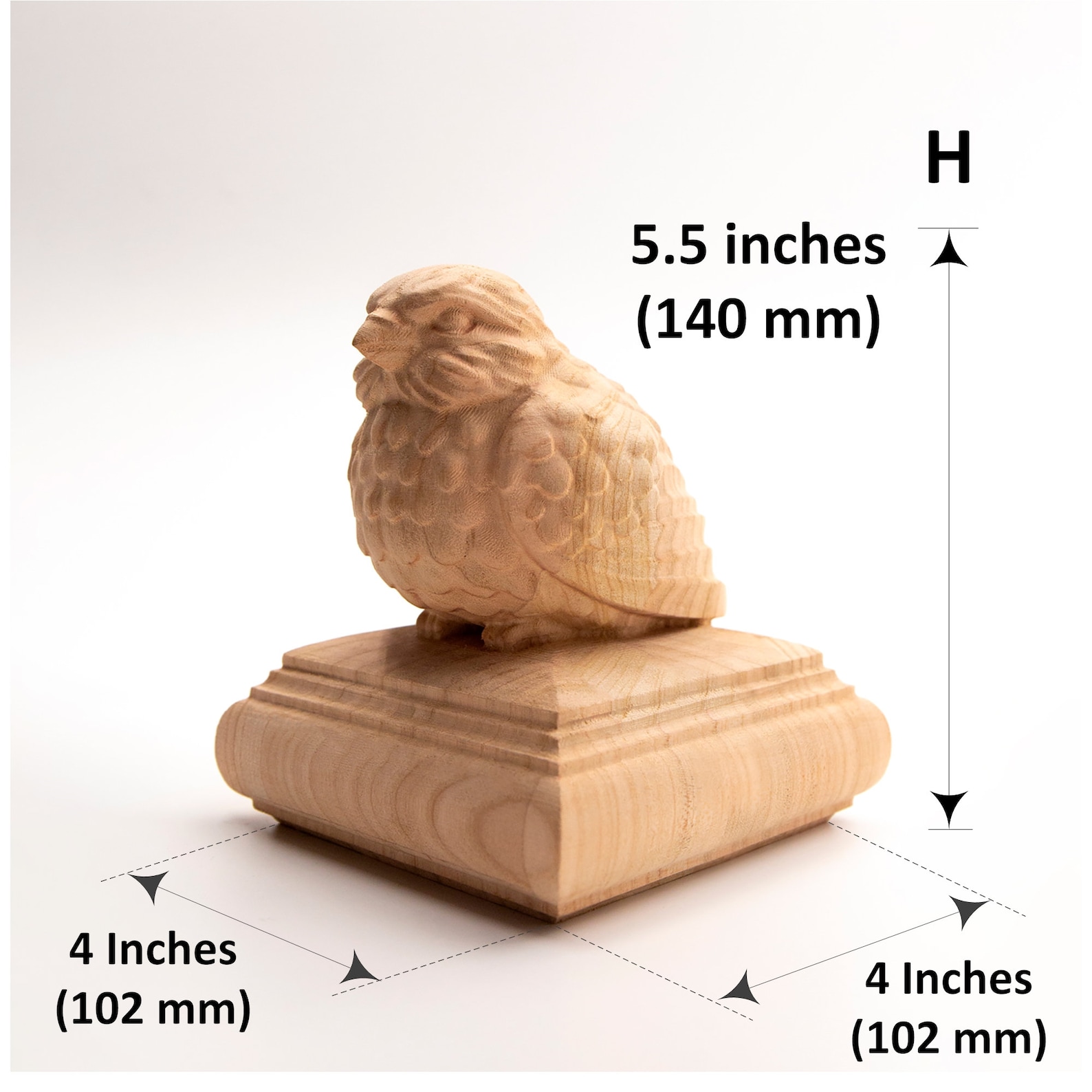 Sparrow Bird Finial for Staircase Newel Post, Carved Decorative Newel ...