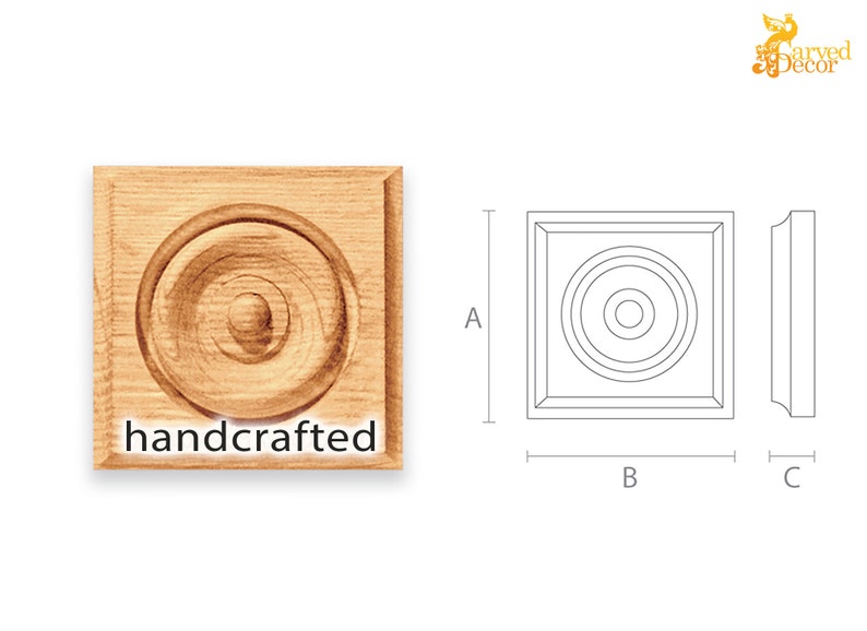 Minimalistic Square Rosette Wooden Relief Rosette Onlay - Etsy
