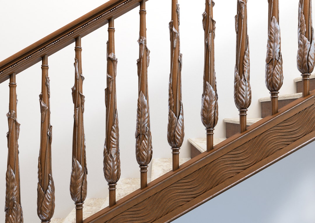 Wooden Floral Baluster for Stair Fence - Etsy