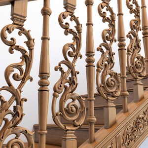 Round Elegant Natural Wood Baluster - Etsy