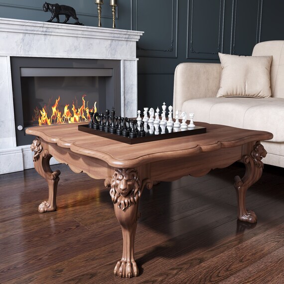 Coffee Table Legs Lion Head and Paw Carved Wooden Antique Legs for Coffee Table Etsy UK