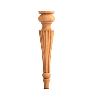 Tapered End Table Legs Turned Reeded From Hardwood With Round Tops - Etsy
