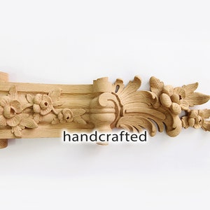 Pair Decorative Wooden Corbels With Flowers, Wood Carving Home Decor ...