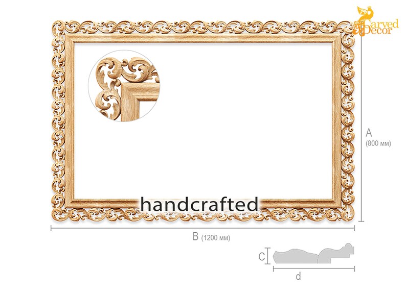 Carved Classical Mirror Frame With Leaves Floral Mirror Trim - Etsy