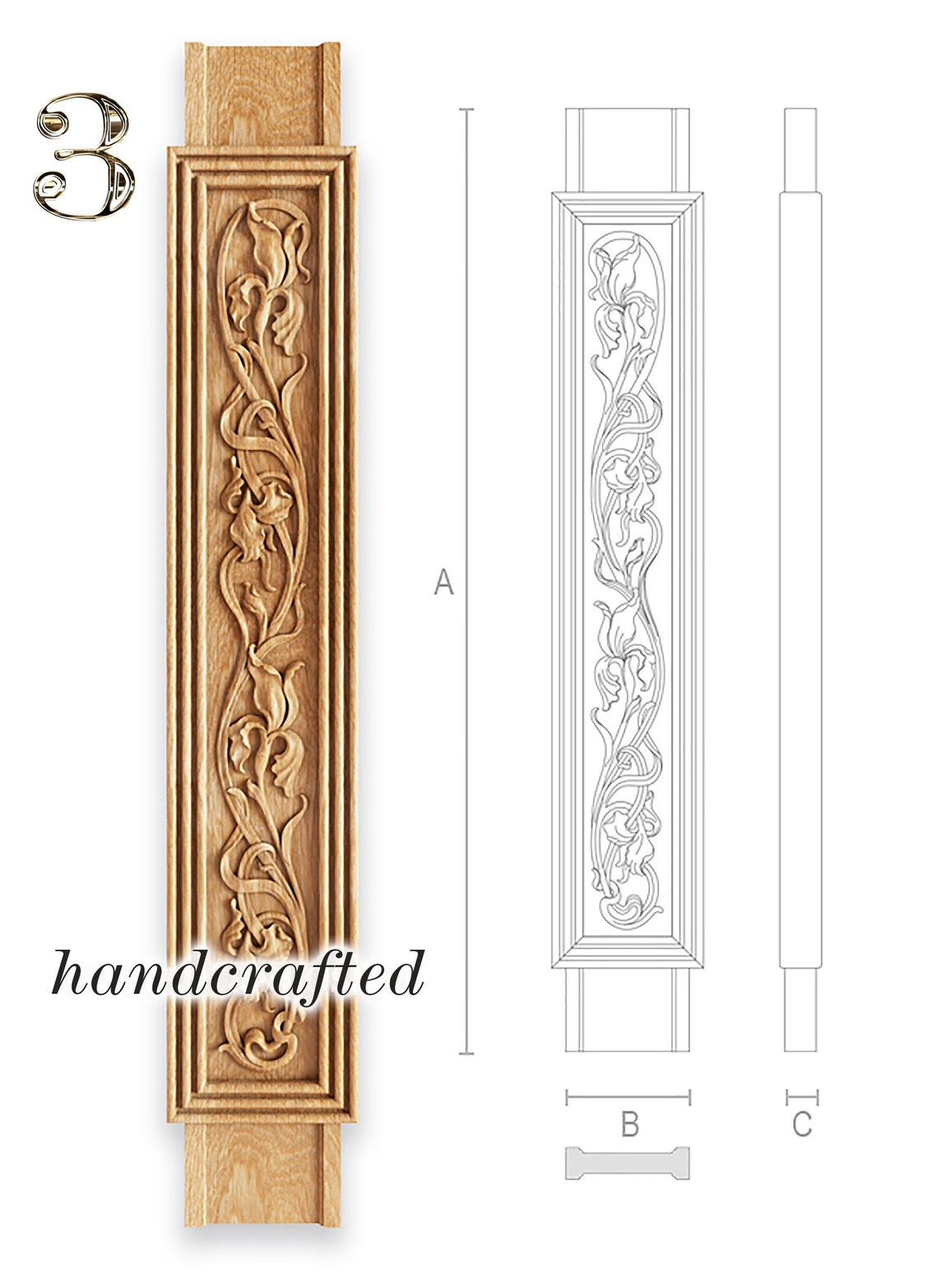 Carved Wood Balusters for Unique Staircase - Etsy